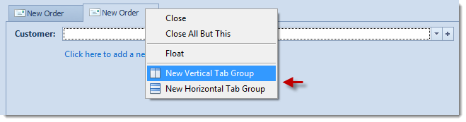 How to Create a New Tab Group when Entering Orders - OnTime 360